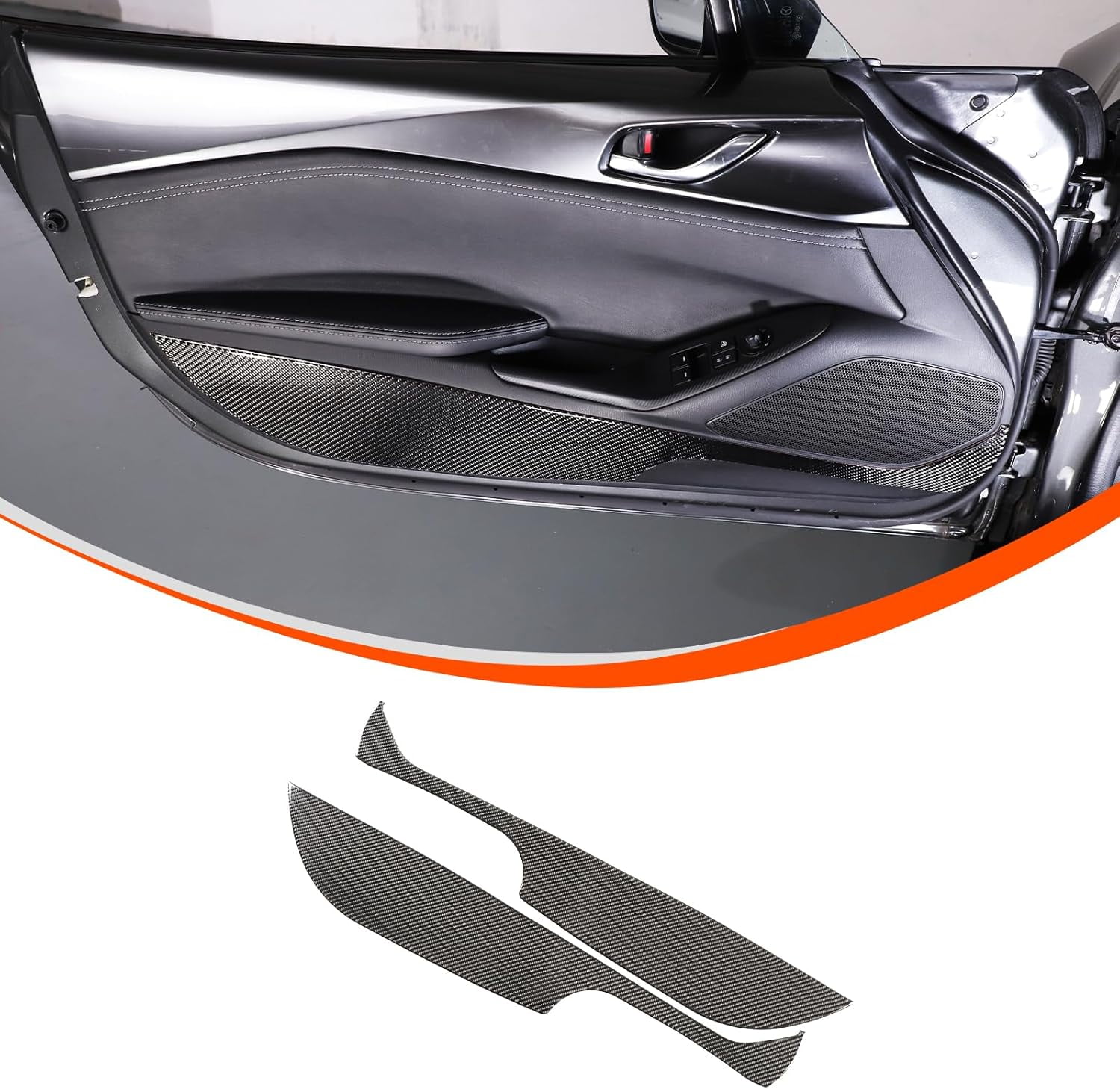 Soft Carbon Fiber Car Inner Door Anti-Kick Decorative Panel,for Mazda ...