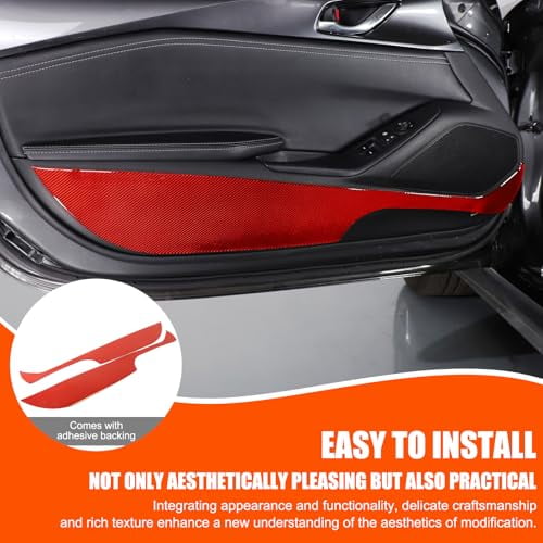 Soft Carbon Fiber Car Inner Door Anti-Kick Decorative Panel,for Mazda ...