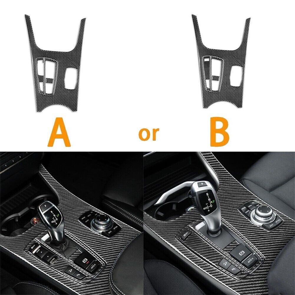 Soft Carbon Fiber Car Interior Decor Kits 4Pcs Carbon Fiber Console ...