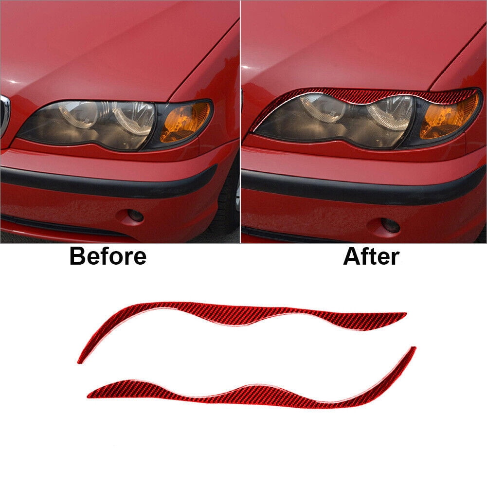 Soft Carbon Fiber Car Interior Decor Kits Red Carbon Fiber Headlight ...