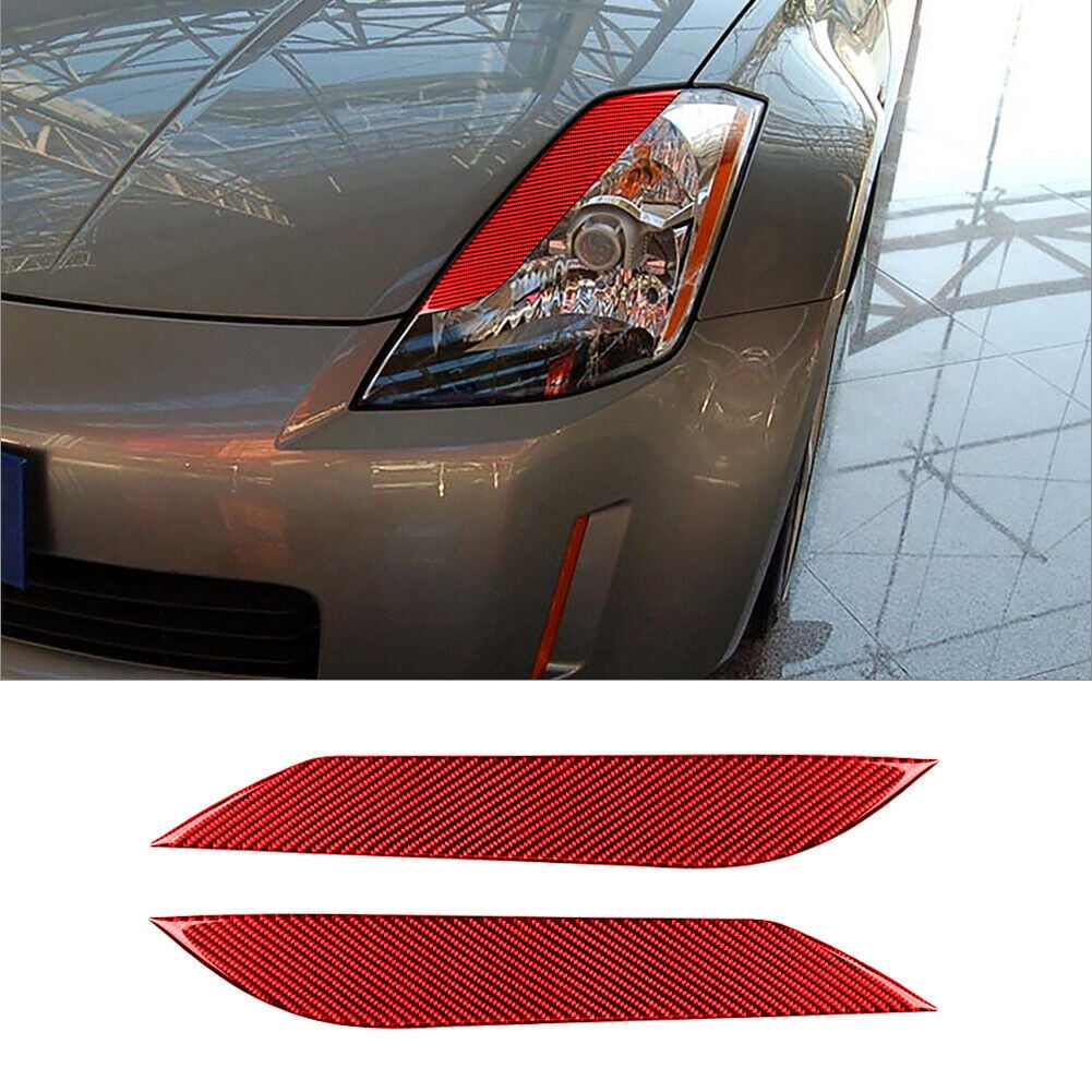 Soft Carbon Fiber Car Interior Decor Kits Red Carbon Fiber Headlight ...