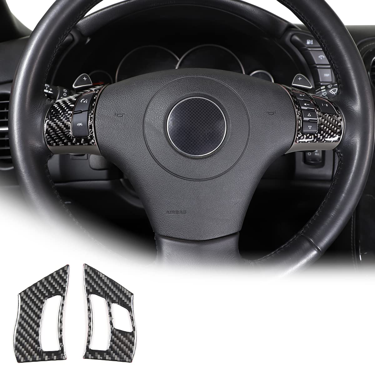 Soft Carbon Fiber Car RRF12 Steering Wheel Button Stickers Cover ...