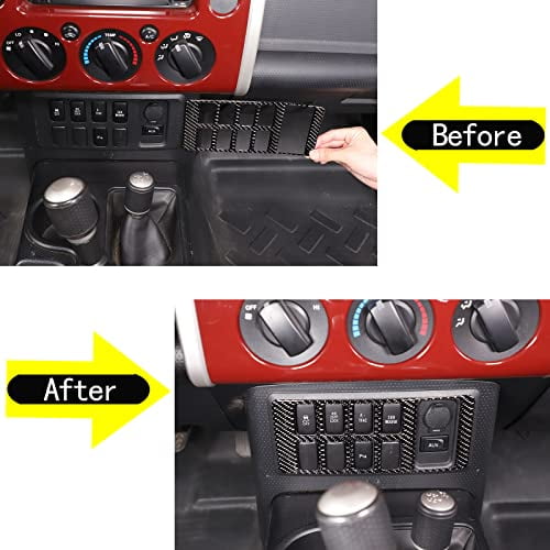Soft Carbon Fiber Center Console Auxiliary System Button Panel Trim ...
