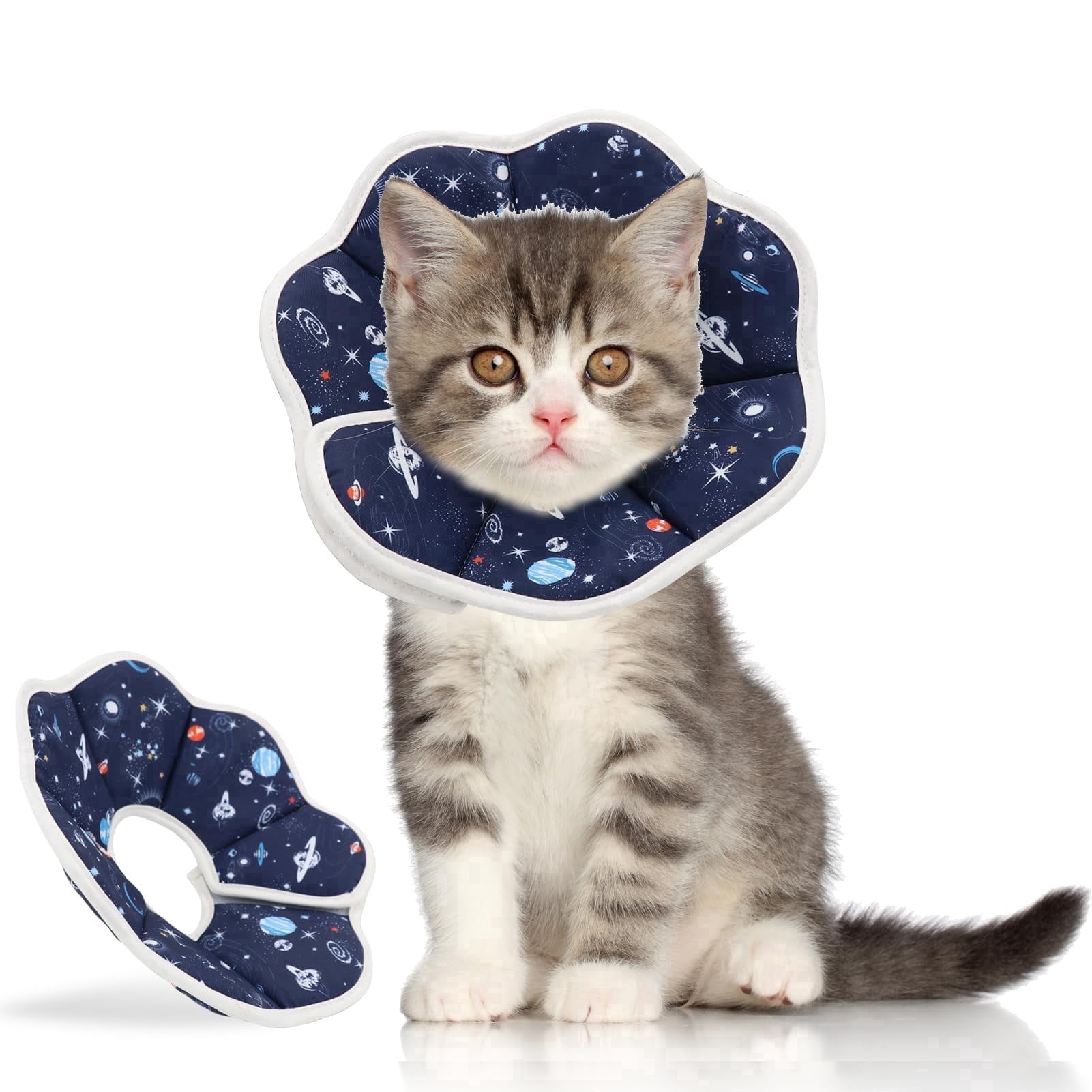 Toopower Soft Adjustable Pet Recovery Cone, Elizabethan Collar for Cats ...