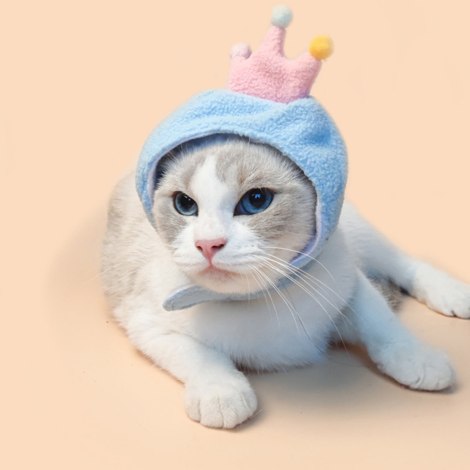 Soft Cat Hat, Cute Crown Top Pet Winter Hats Adjustable Plush Dog Ear ...