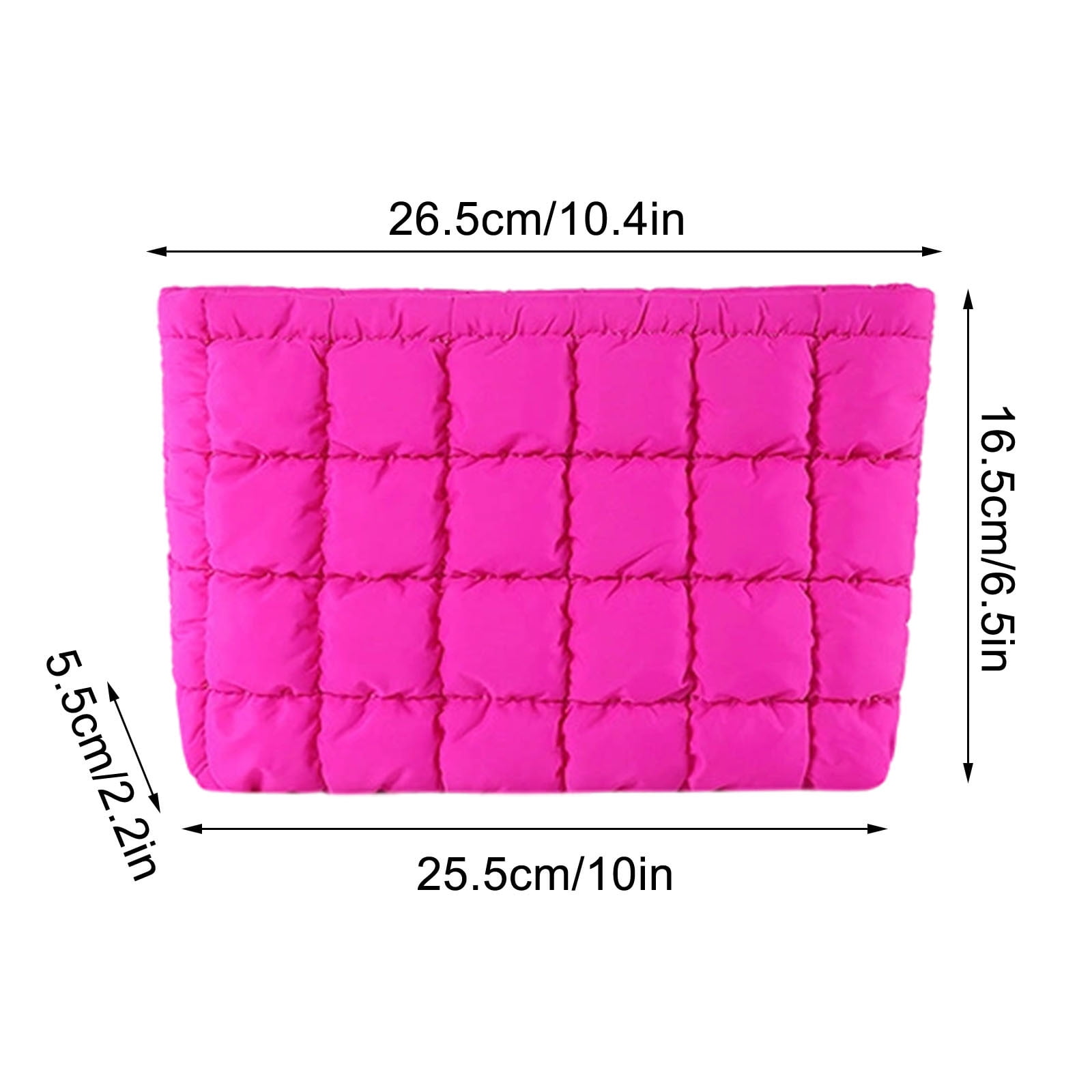 Soft Checkered Quilted Puffy Makeup Bag for Women, Aesthetic Puffer ...