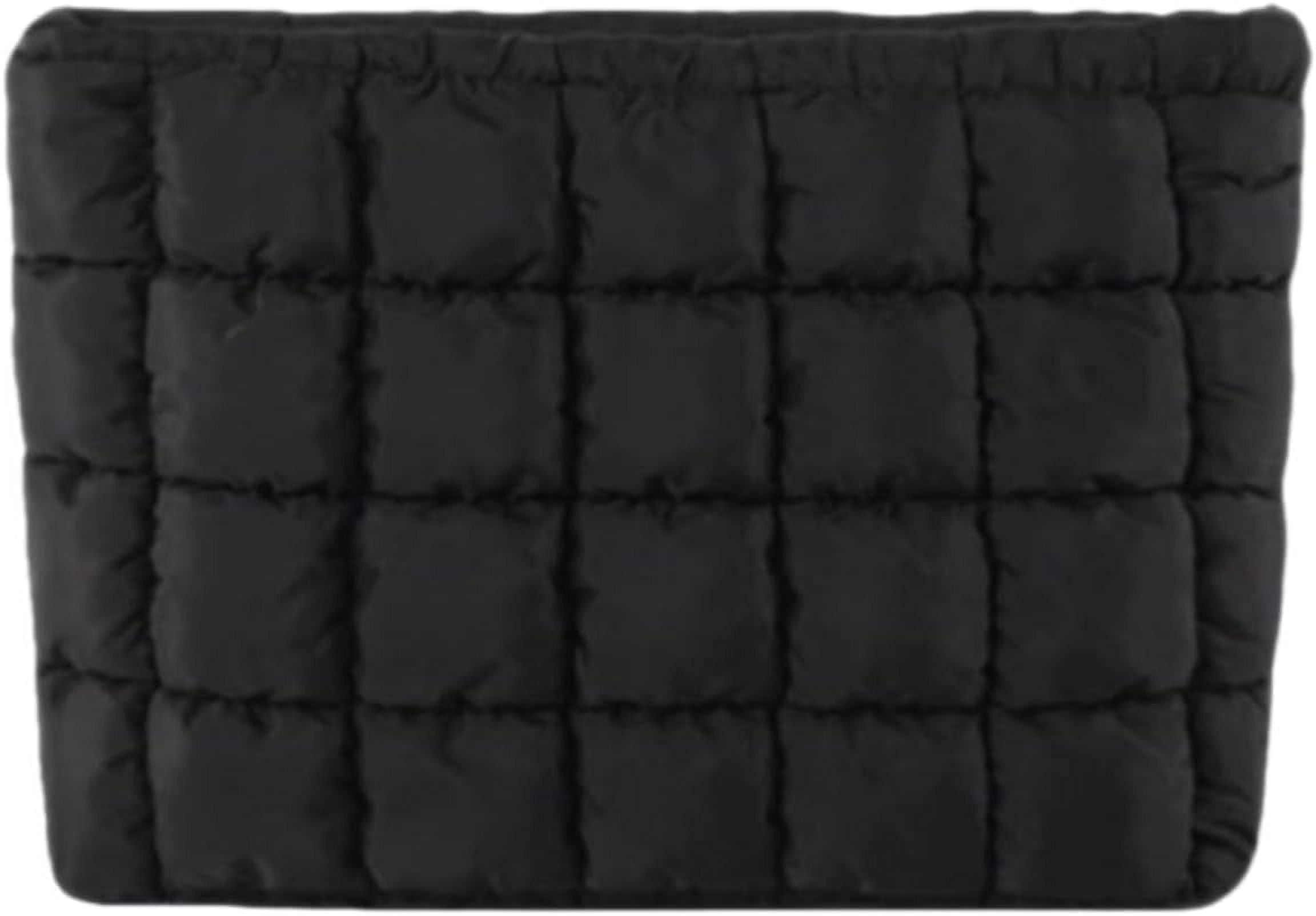 Soft Checkered Quilted Puffy Makeup Bag for Women, Aesthetic Puffer ...