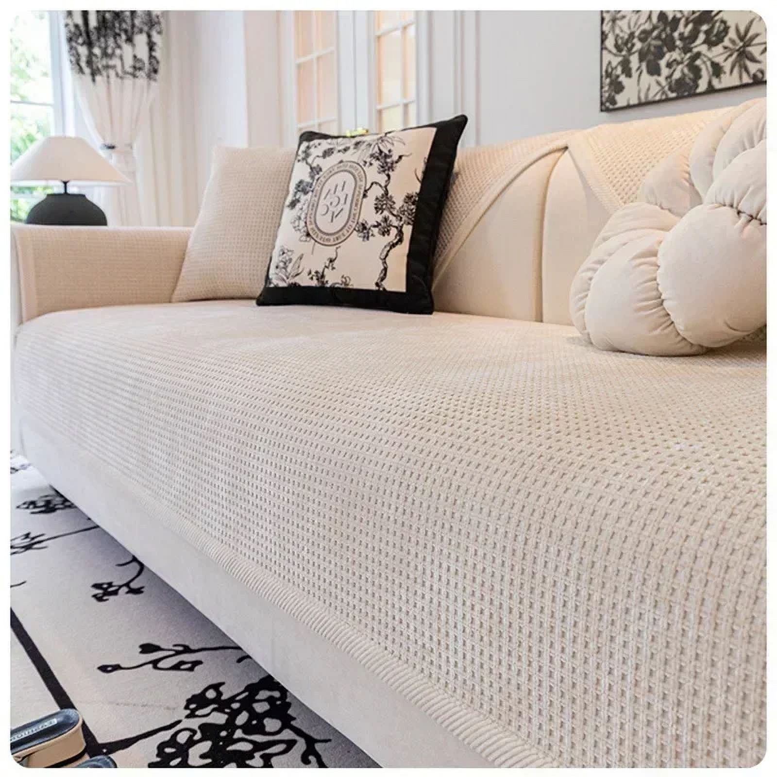 Soft Chenille Sofa Covers All-season Universal Sofa Mat Non-Slip Sofas ...