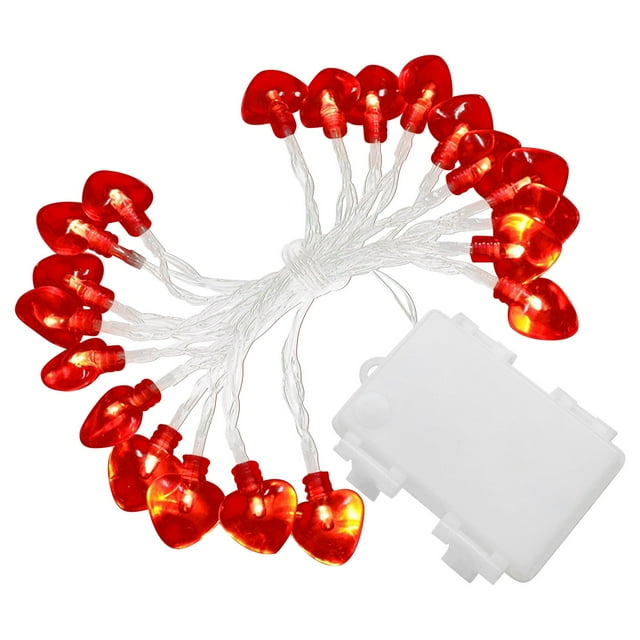 Soft Christmas Lights Outdoor Wire Valentine'S Day Pink Heart-Shaped ...