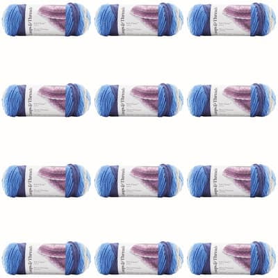 Loops & Threads Soft Classic Ombre Yarn - Ombre Yarn for Knitting ...