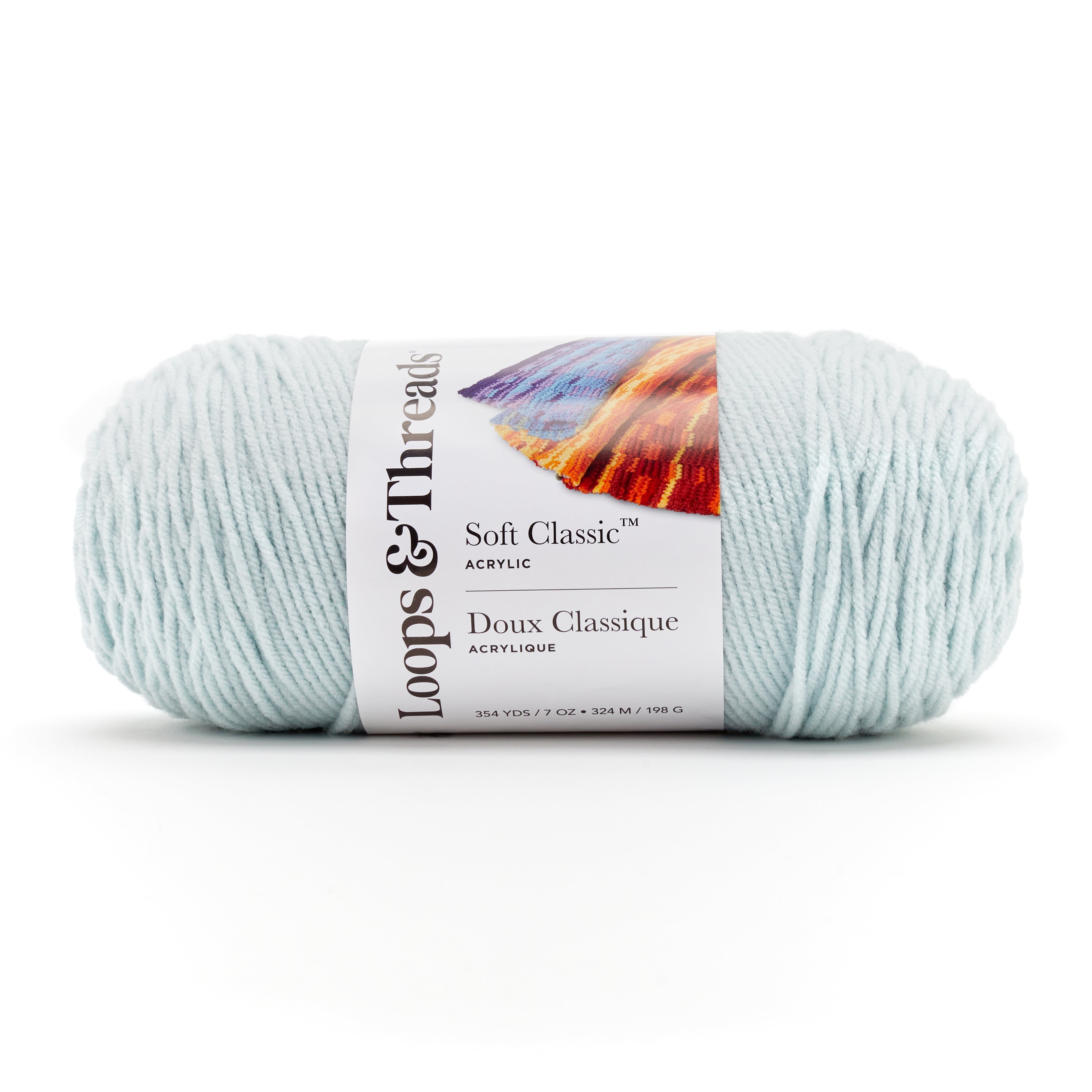 Loops & Threads Soft Classic Solid Yarn for Knitting & Crochet - 12 ...
