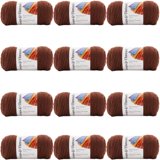 Loops & Threads Soft Classic Solid Yarn- Mocha, 12 Pack for Knitting ...
