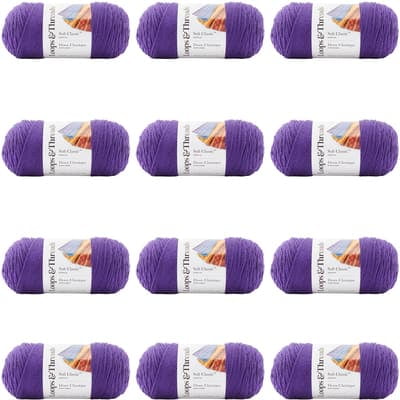 Loops & Threads - Soft Classic Solid Yarn Bundles for Knitting, Crochet ...