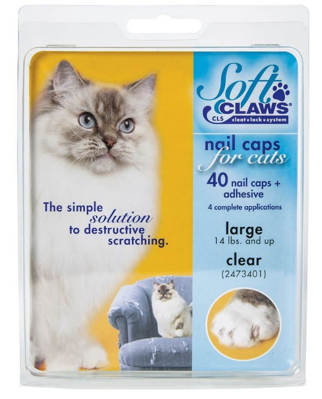 Soft Claws Nail Caps for Cats Clear - Walmart.com