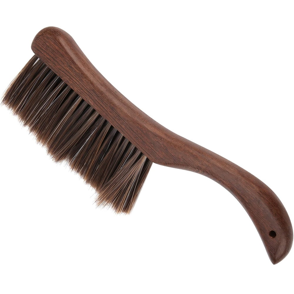 Soft Cleaning Brush with Curved Wood Handle,1 Pack Wooden Hand Whisk ...