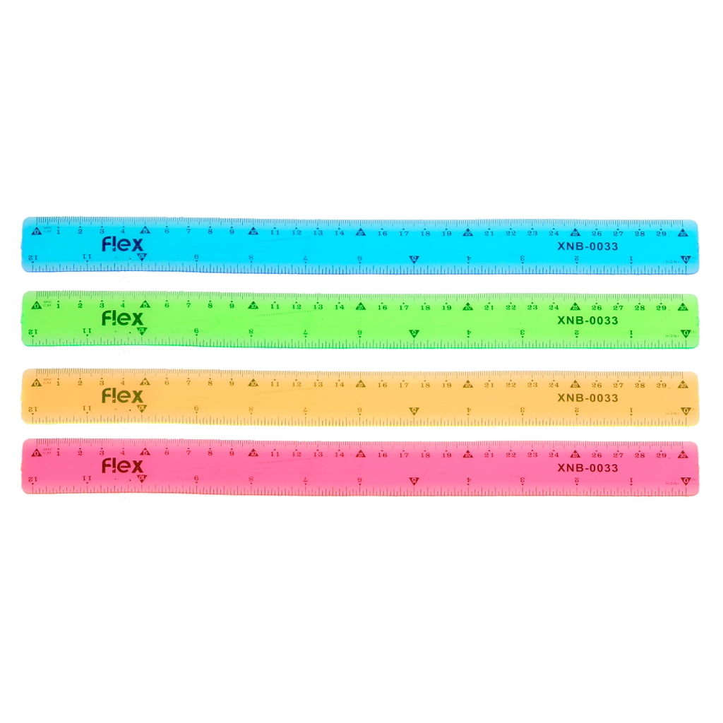 Soft Clear Ruler Bendable Anti-break PVC Ruler Inches Metric Scales for ...