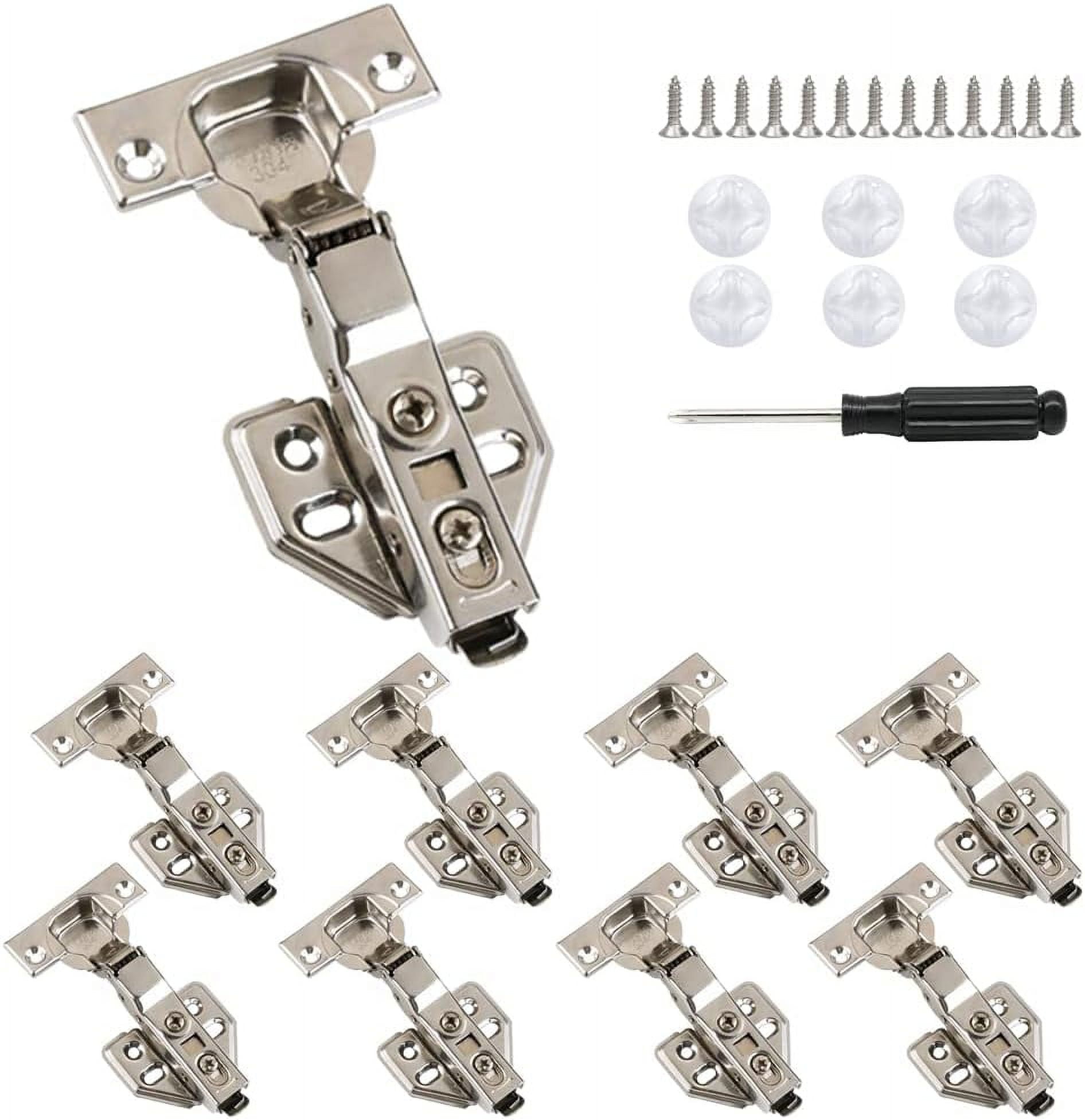 Soft Close Cabinet Hinges, CUGBO 8 Pack Cabinet Hinges 1/2" Partial ...