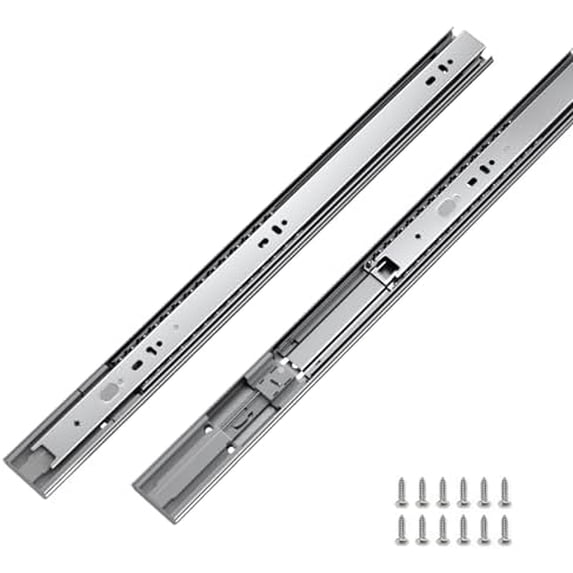 Soft Close Drawer Slides 24'' Cabinet Drawer Guides 1 Pair 3 Fold Full ...