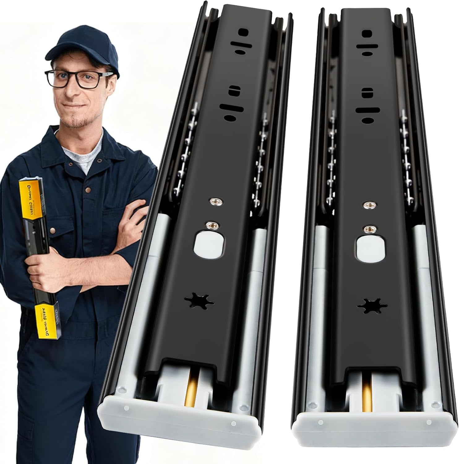 Soft Close Drawer Slides Full Extension Side Mount 12 14 16 18 20 22 24 ...