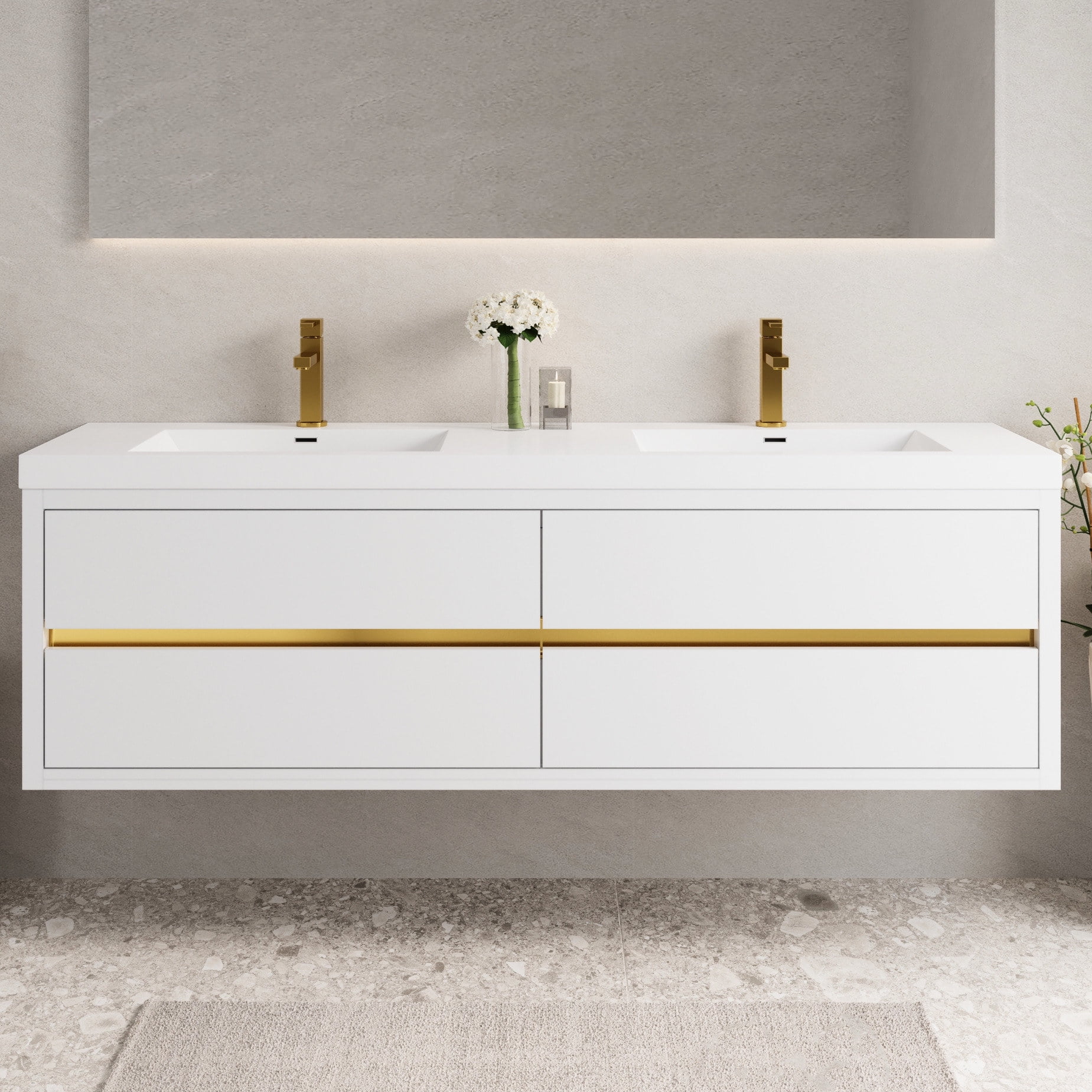 Soft-Close Hinge Vanity+Seamless Drawer Movement”-“Frequent Drawer Use ...