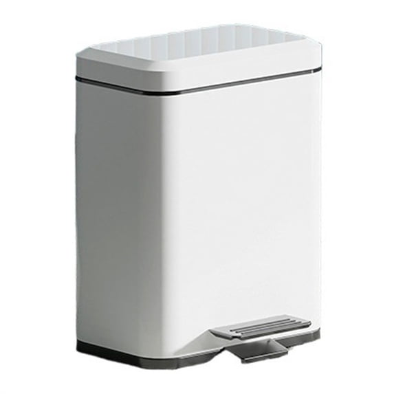 Soft-Close Kitchen Trash Can with Lid, Stainless Steel Step Trash Can ...