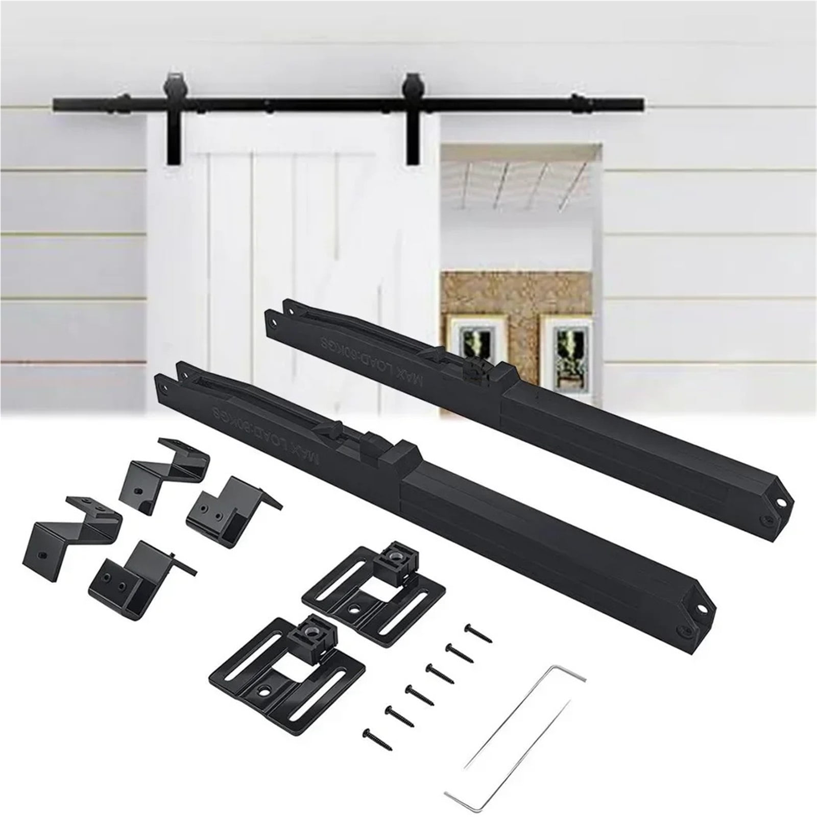 Soft Close Mechanism For Damper Sliding Barn Door Hardware Track Kit ...