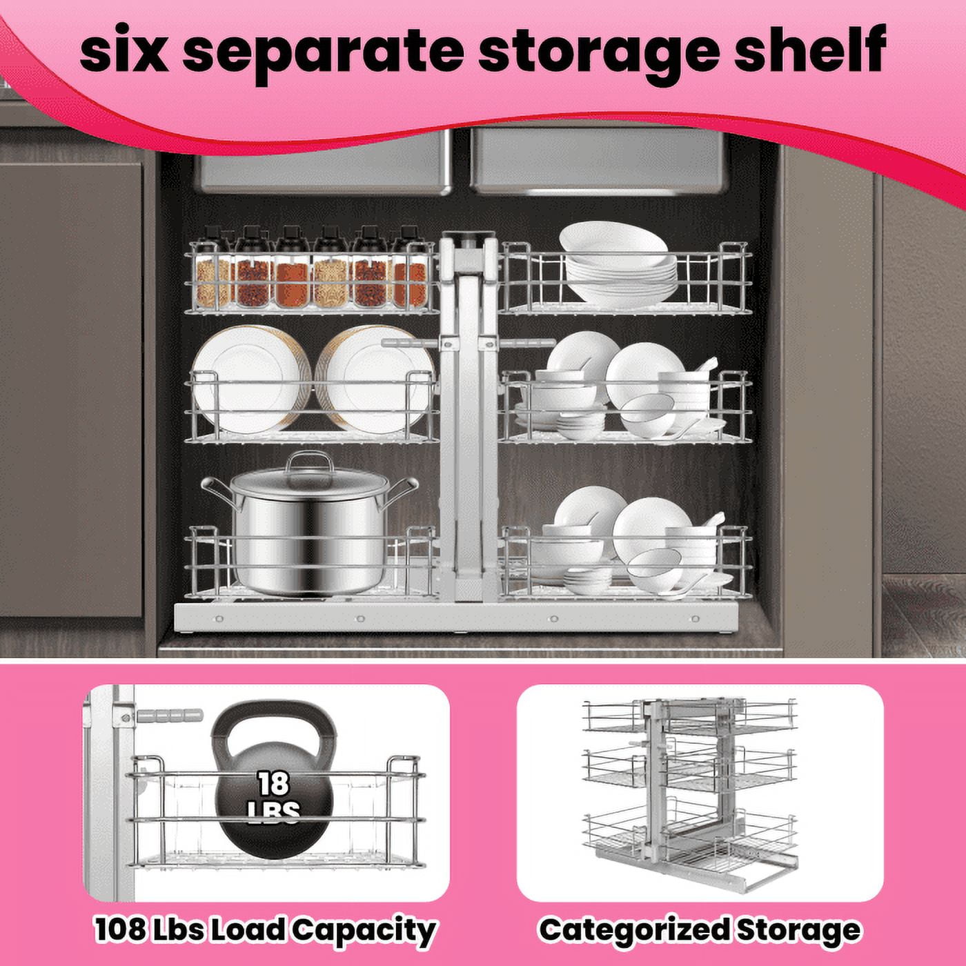 Soft - Close Pull - Out Storage Organizer for Blind Corner Kitchen ...