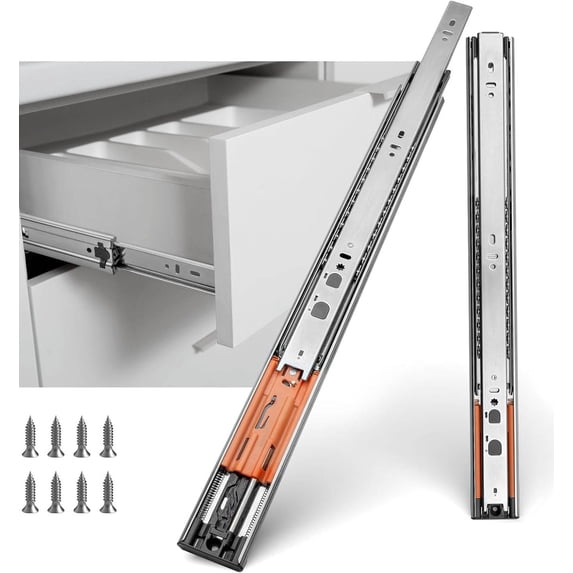 Soft Close Push to Open Drawer Slides, Heavy Duty Side Mount, Metal ...