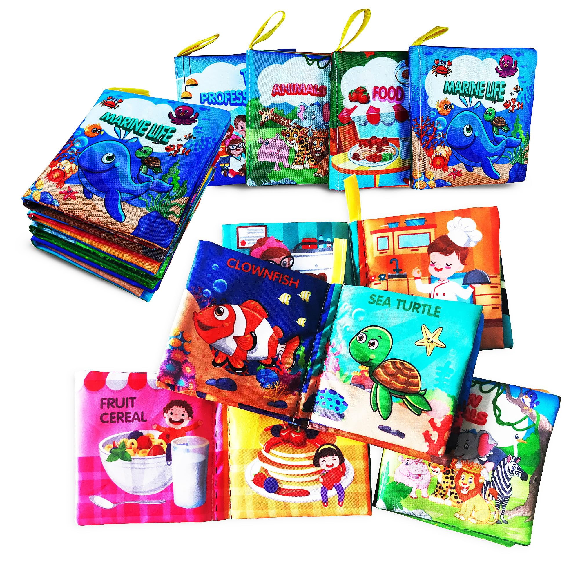 Soft Cloth Baby Book Toy Pack Of 4, Touch & Feel, Crinkle Book, Early ...