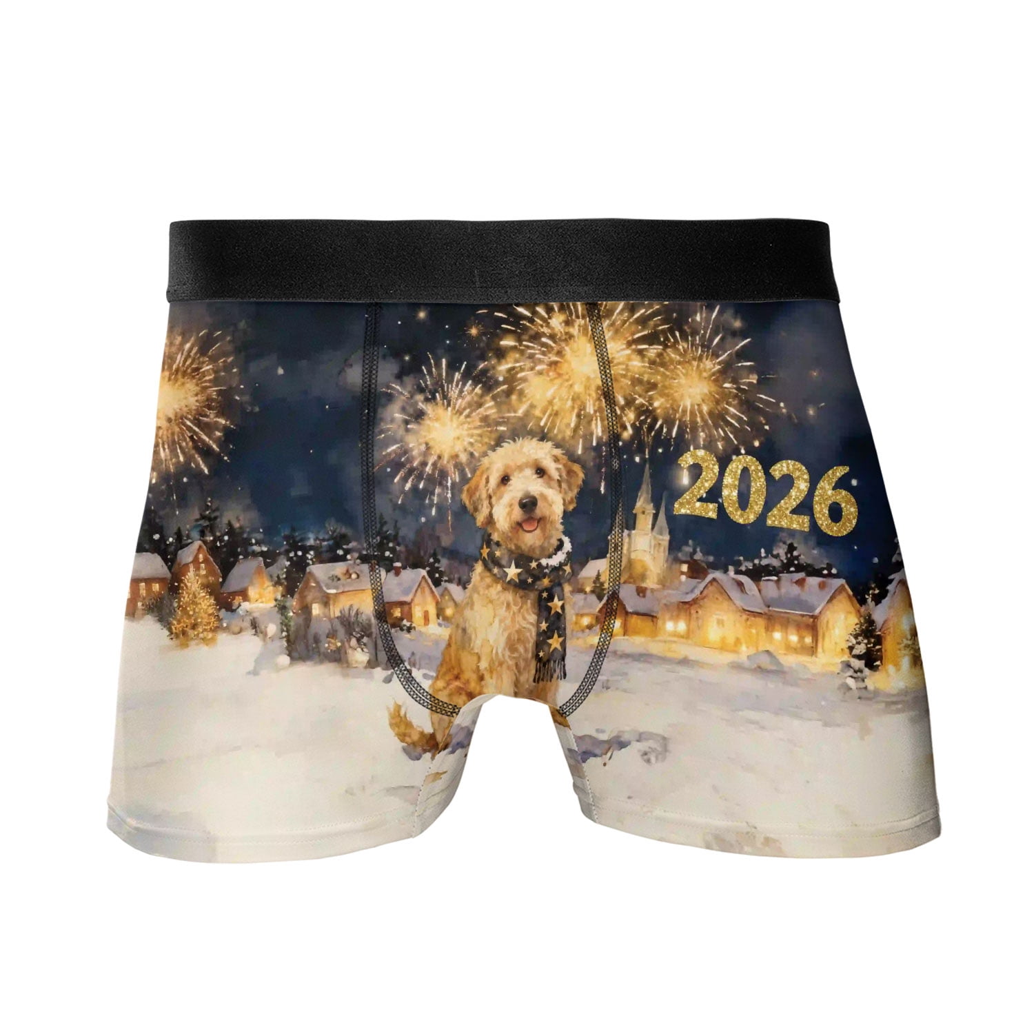 Soft Coated Wheaten Terrier Happy New Year 2026 with Fireworks on New ...