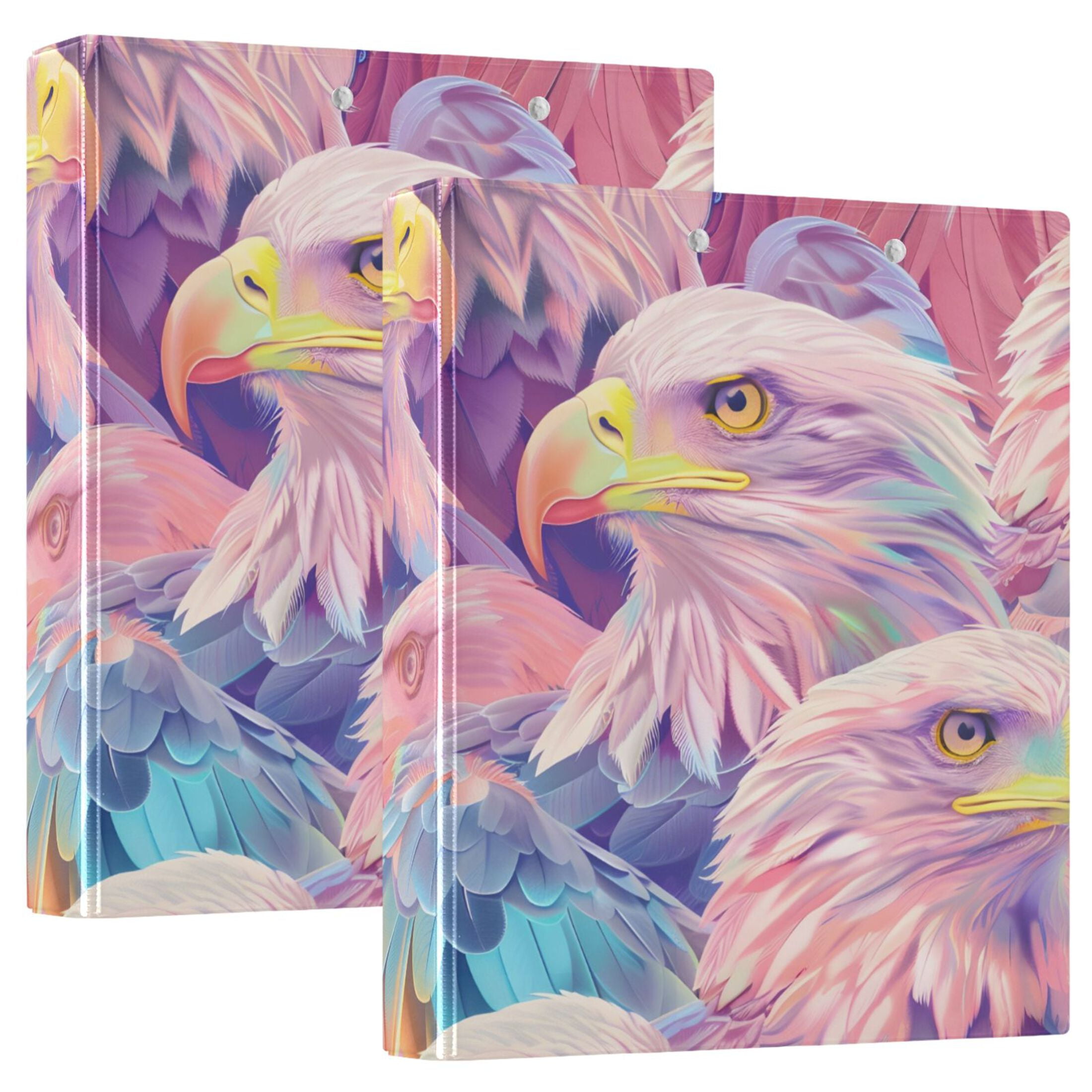 Soft Color Eagle Head Hardcover 3 Ring Binder 1.5” Round Rings Letter ...