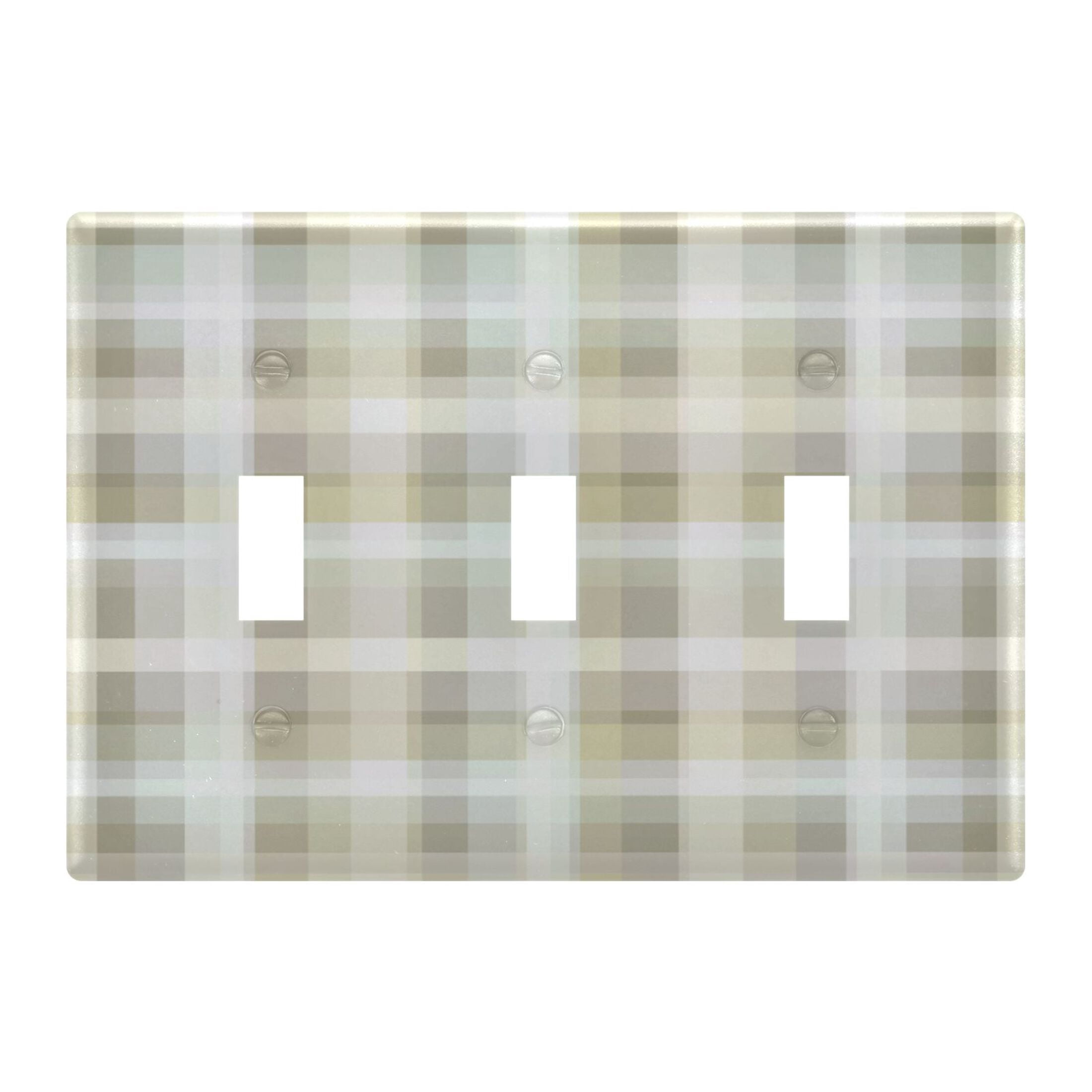 Soft Color Gingham Pattern Light Switch Cover Electrical Outlet Cover ...