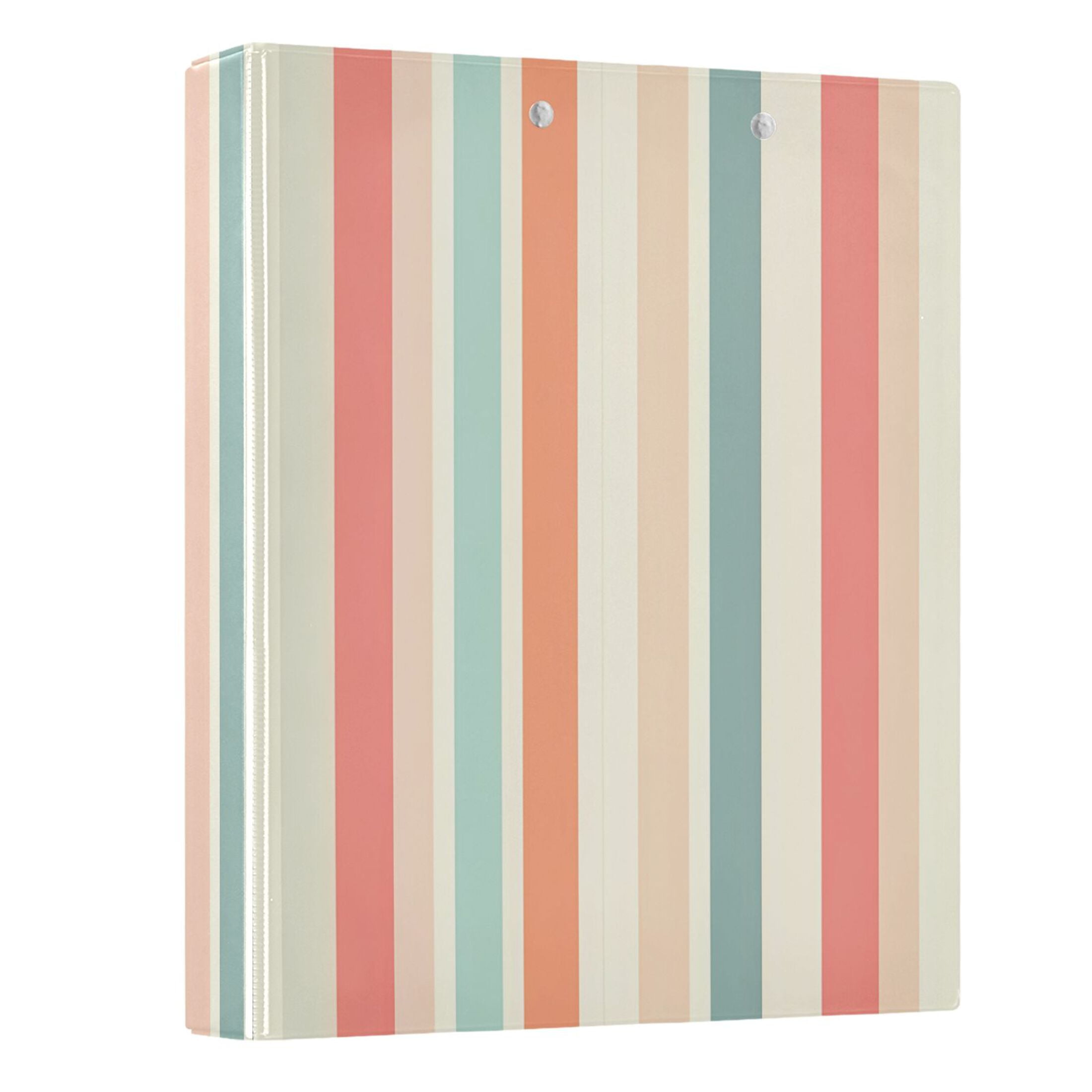 Soft Color Striped Hardcover 3 Ring Binder 1.5” Round Rings Letter Size ...