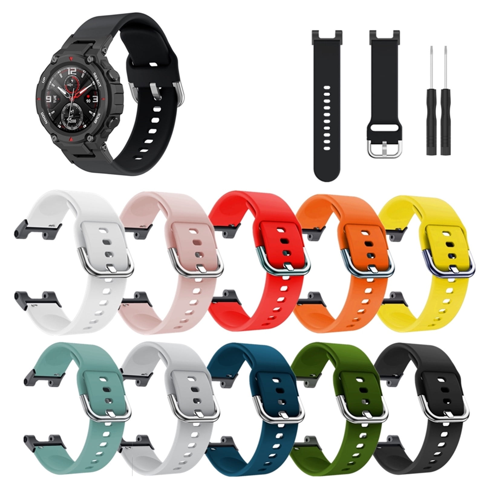 Soft Colorful Watch Bands, Replacement Straps for Amazfit T-Rex ...