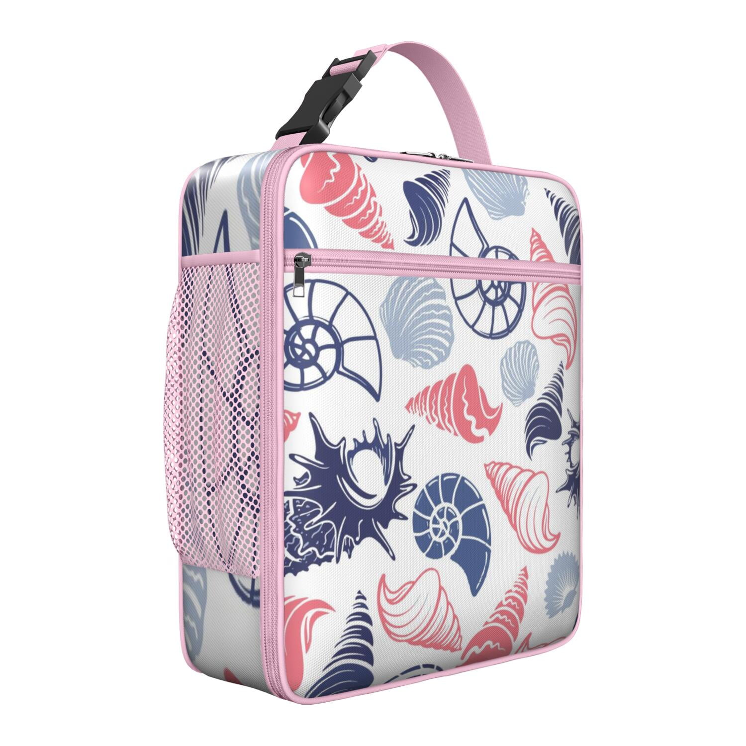 Soft Cooler Lunch Bag with Conch Shell Pattern, Thermal Insulated Bento ...