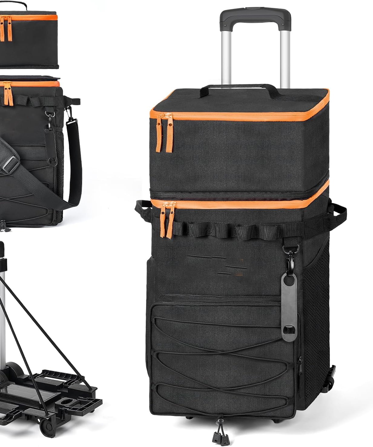 Soft Cooler with Wheels and Handle Collapsible Ice Chest Rolling Cooler ...