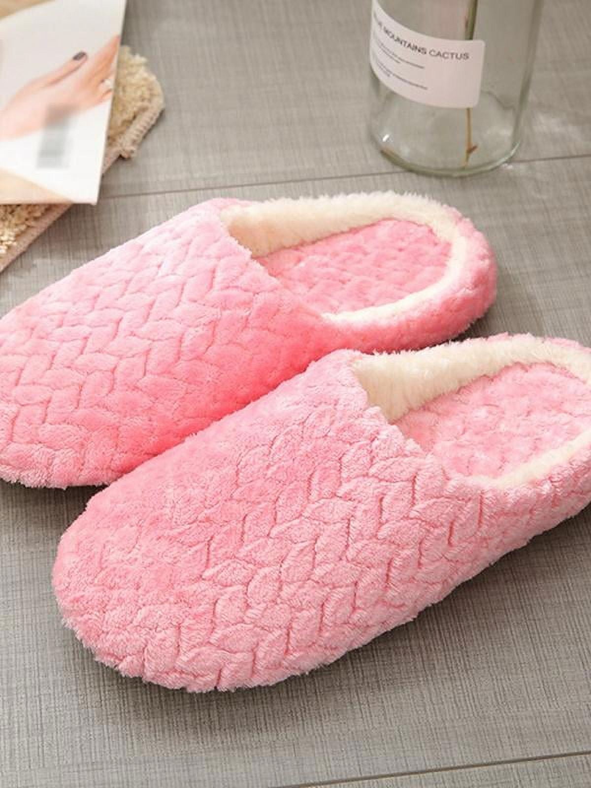Soft Cotton Bedroom Slippers For Women, Closed Toe Indoor House ...