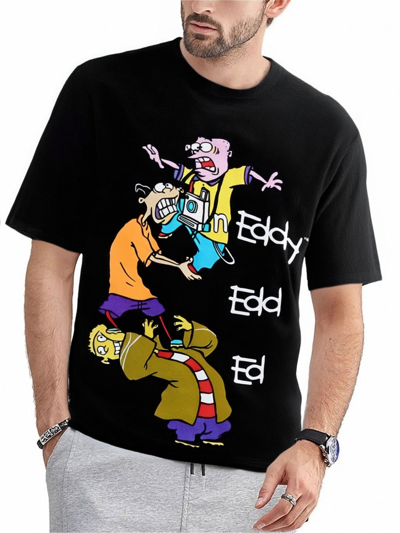 Soft Cotton Edd & Eddy Men's T-shirt - Round Neck, Short Sleeve ...