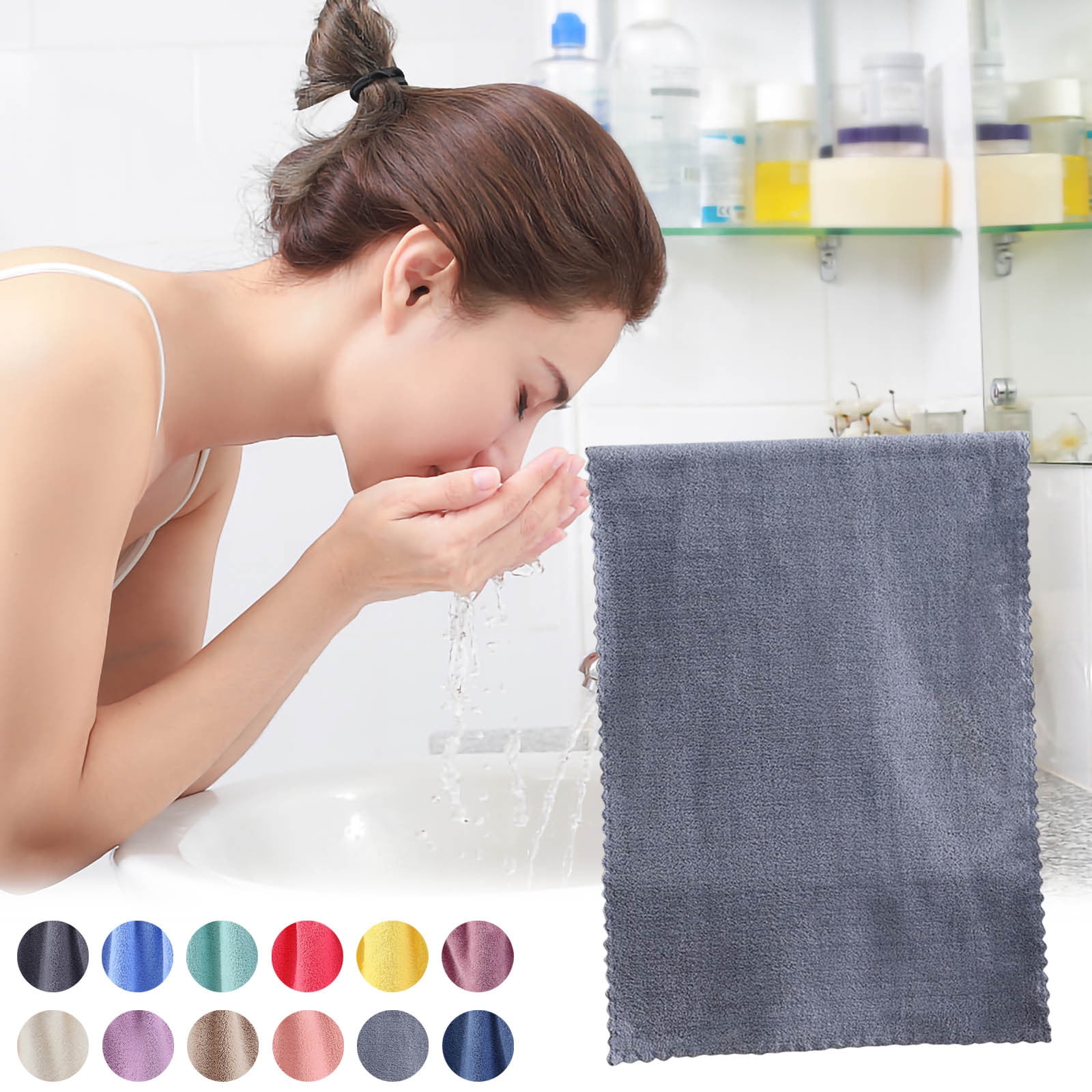 Soft Cotton Face Towel 35x75cm, High Absorbency Bath & Shower Towel ...