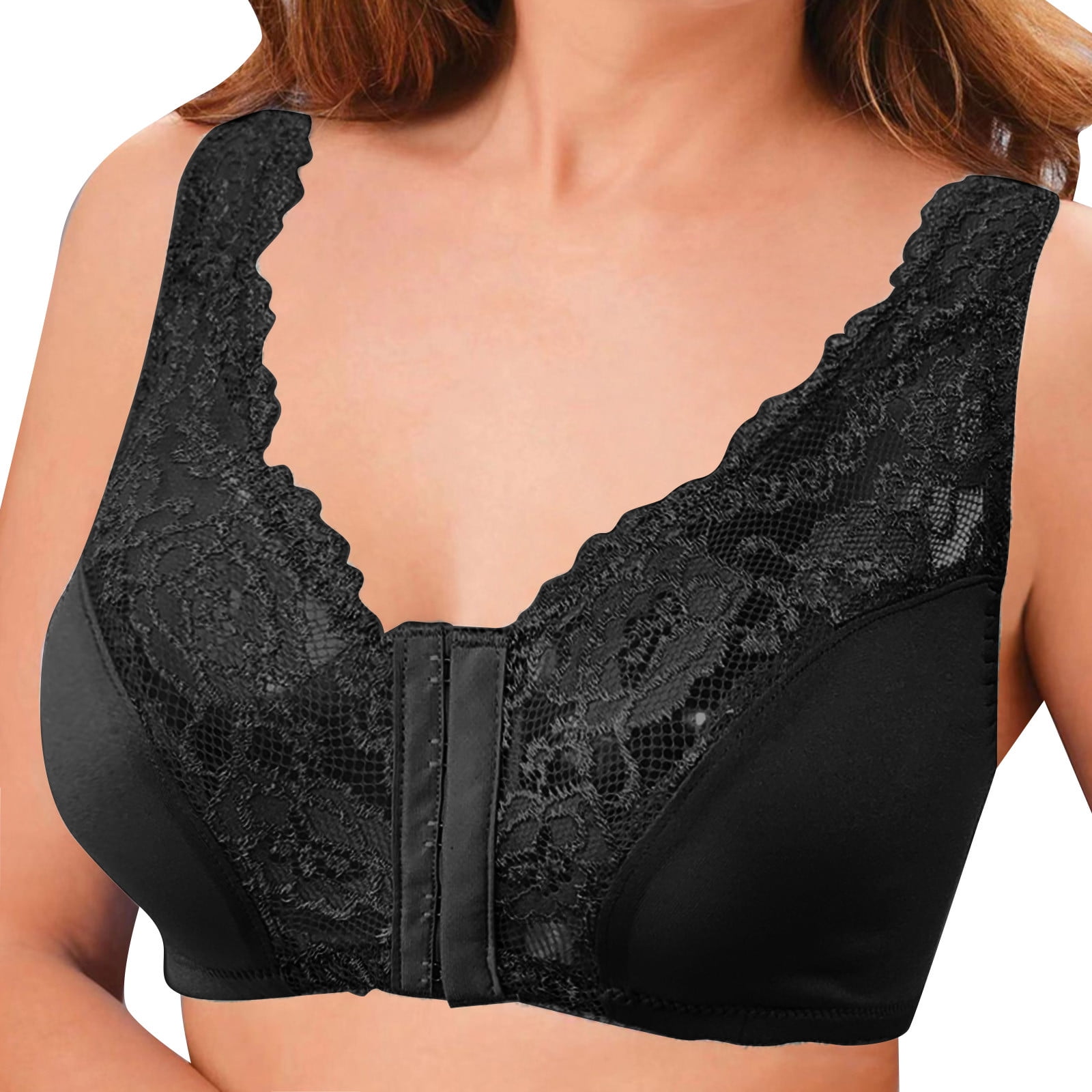 Soft Cotton Front Buckle Middle Aged And Elderly Underwear Women Smooth