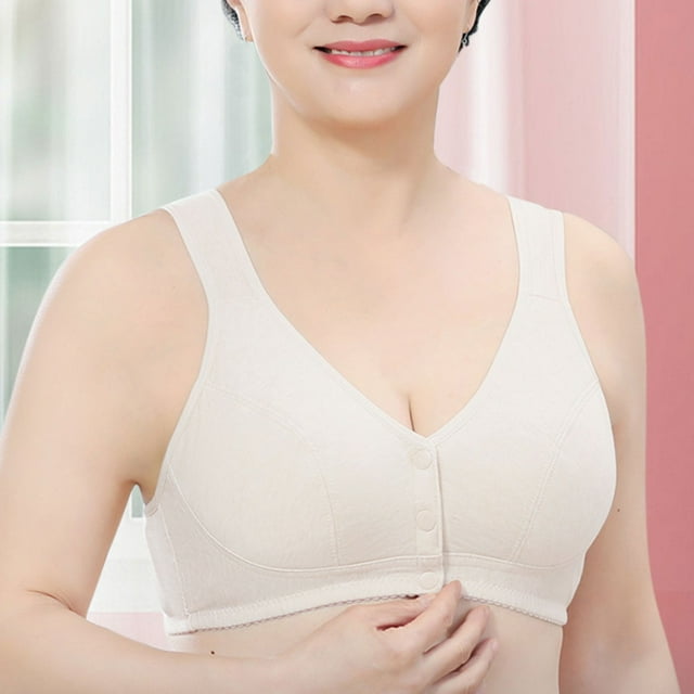 Soft Cotton Front Buckle Middle Aged And Elderly Underwear Women Smooth