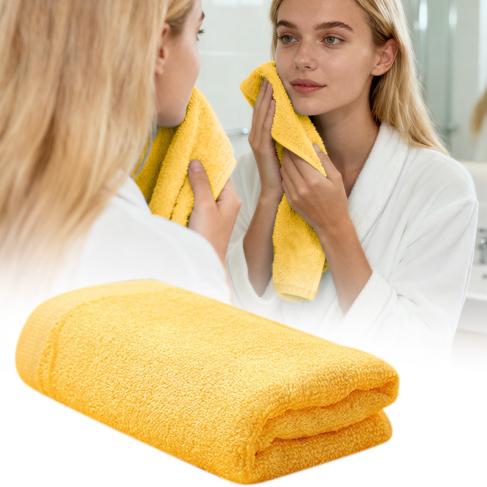 Soft Cotton Hand Towel,Lightweight Absorbent Plain Color Towel for ...