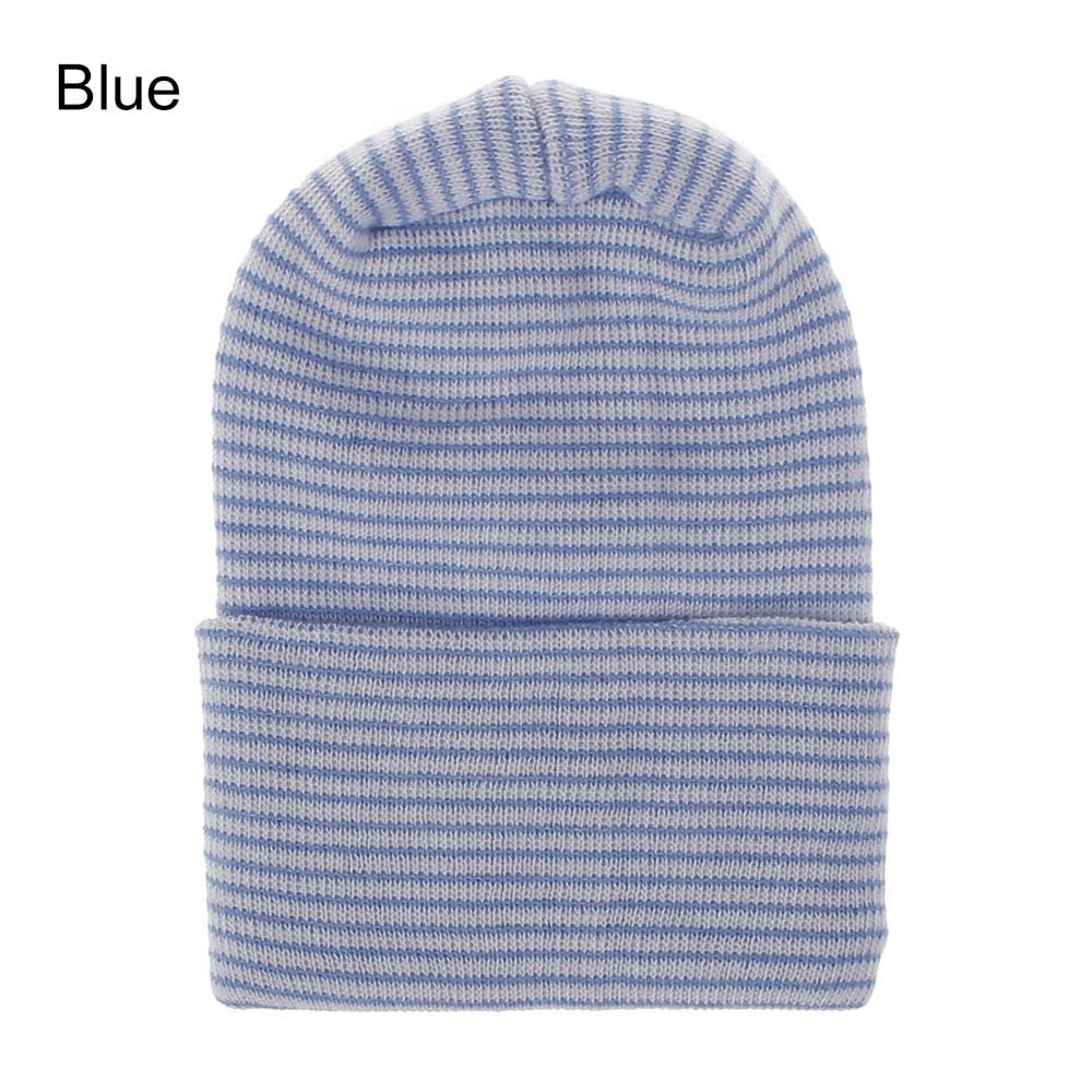 Soft Cotton Headwrap Newborn Hospital Cap Infant Striped Fetal Hat Baby ...