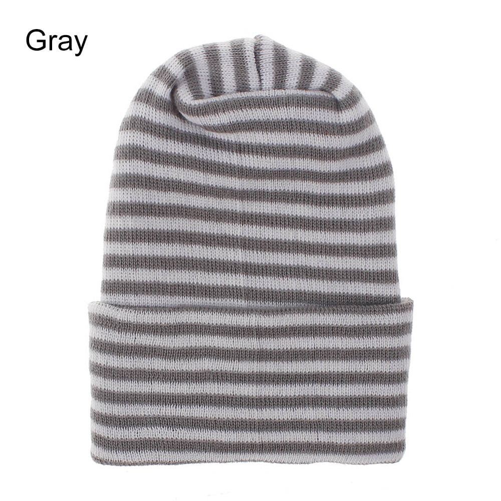 Soft Cotton Headwrap Newborn Hospital Cap Infant Striped Fetal Hat Baby ...