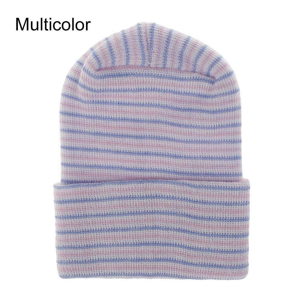 Soft Cotton Headwrap Newborn Hospital Cap Infant Striped Fetal Hat Baby ...