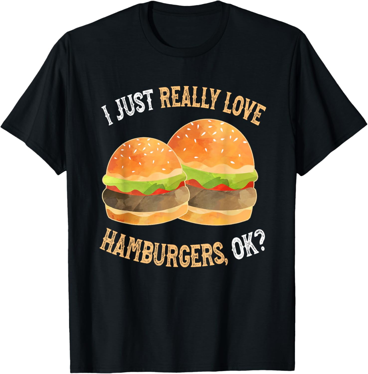 Soft Cotton - I Love Hamburgers - Cute and Funny Fast Food T-Shirt ...