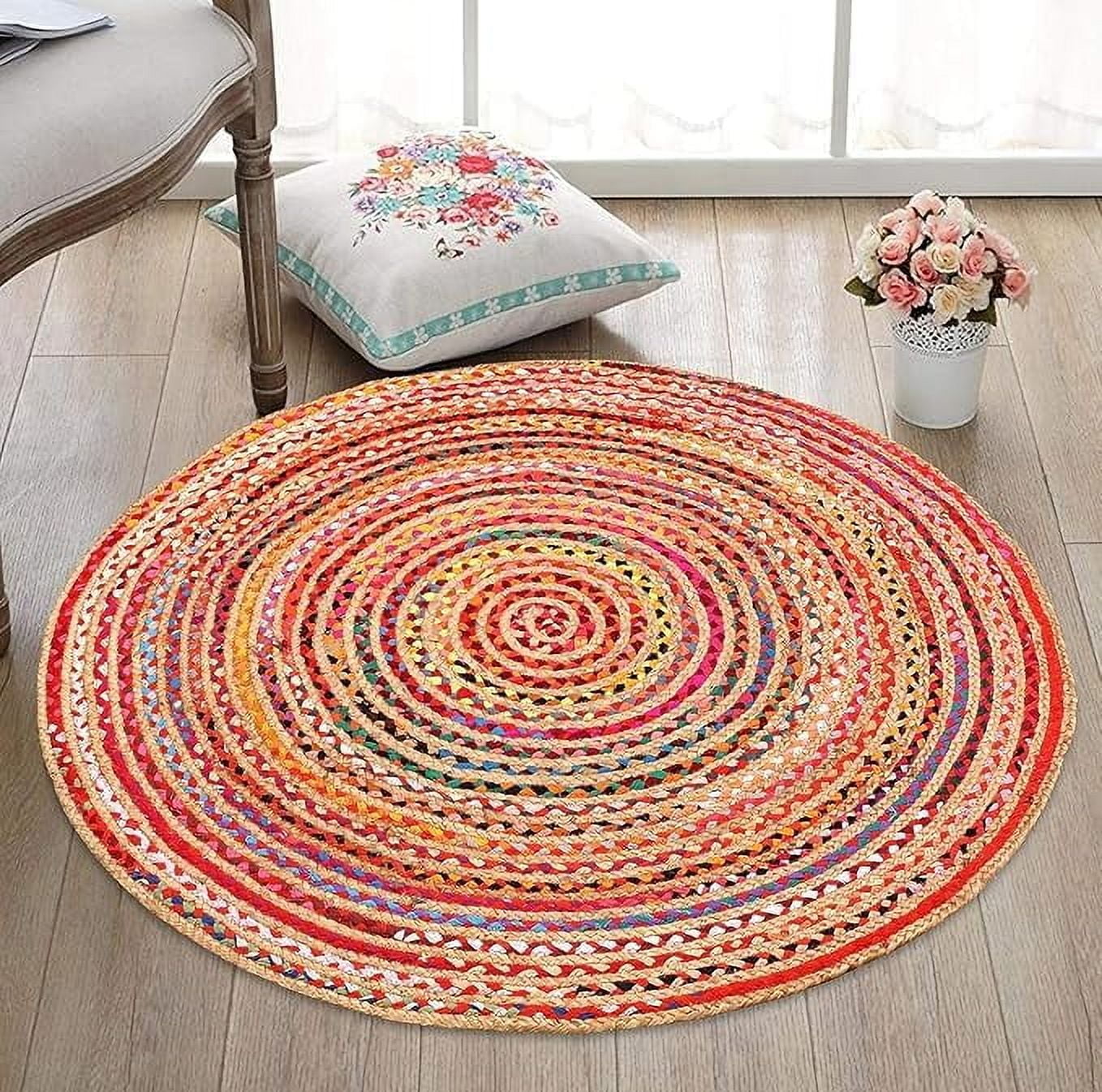 Soft Cotton with Jute Area Rug – Handwoven, Reversible, Lightweight ...