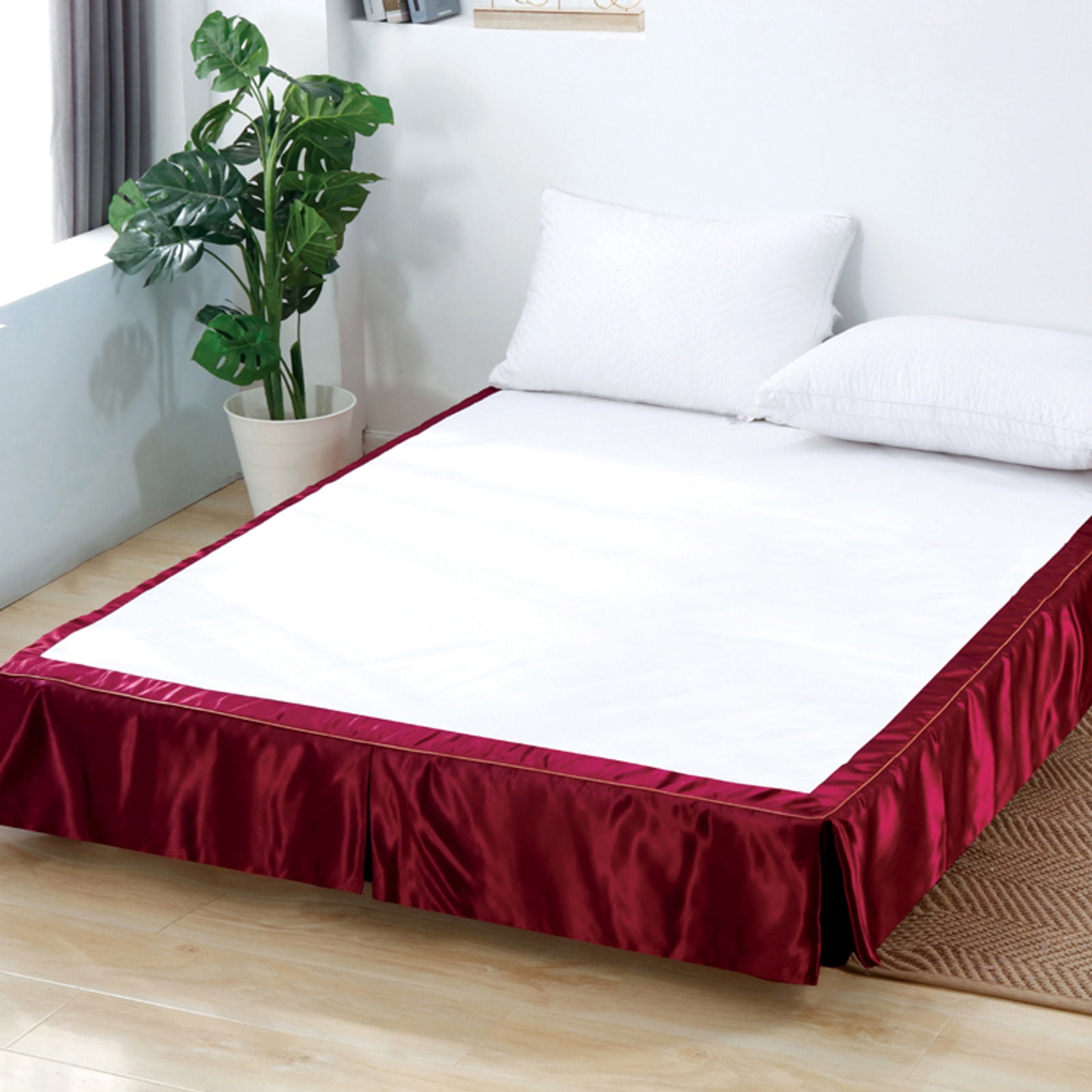 Soft Cotton Linen Bed Base Cover，Single Double Bed Cover，Fade Resistant ...