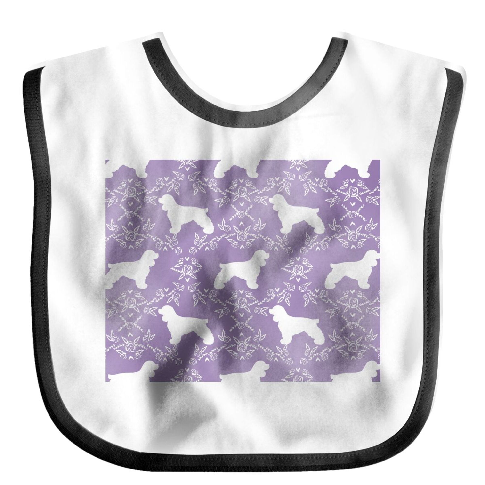 Soft Cotton Toddler Bibs Cocker Spaniel Dog Breed Silhouette Florals ...