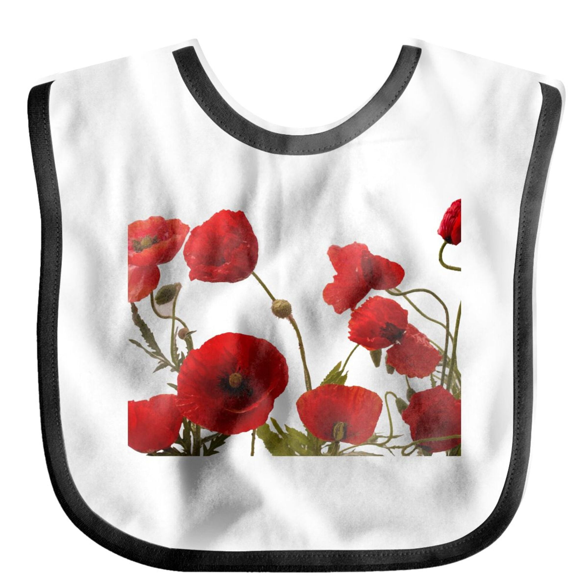 Soft Cotton Toddler Bibs Red Poppy Flowers Choose Background Color ...